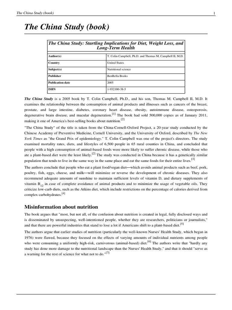 The China Study PDF | PDF | Cholesterol | Food And Drink