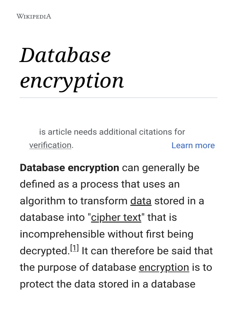 Database Encryption | PDF | Cybercrime | Digital Rights