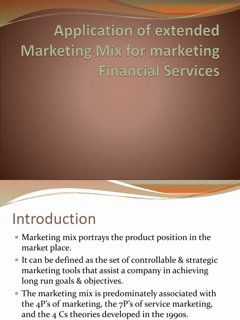 Application of Extended Marketing Mix For Marketing FS | PDF ...
