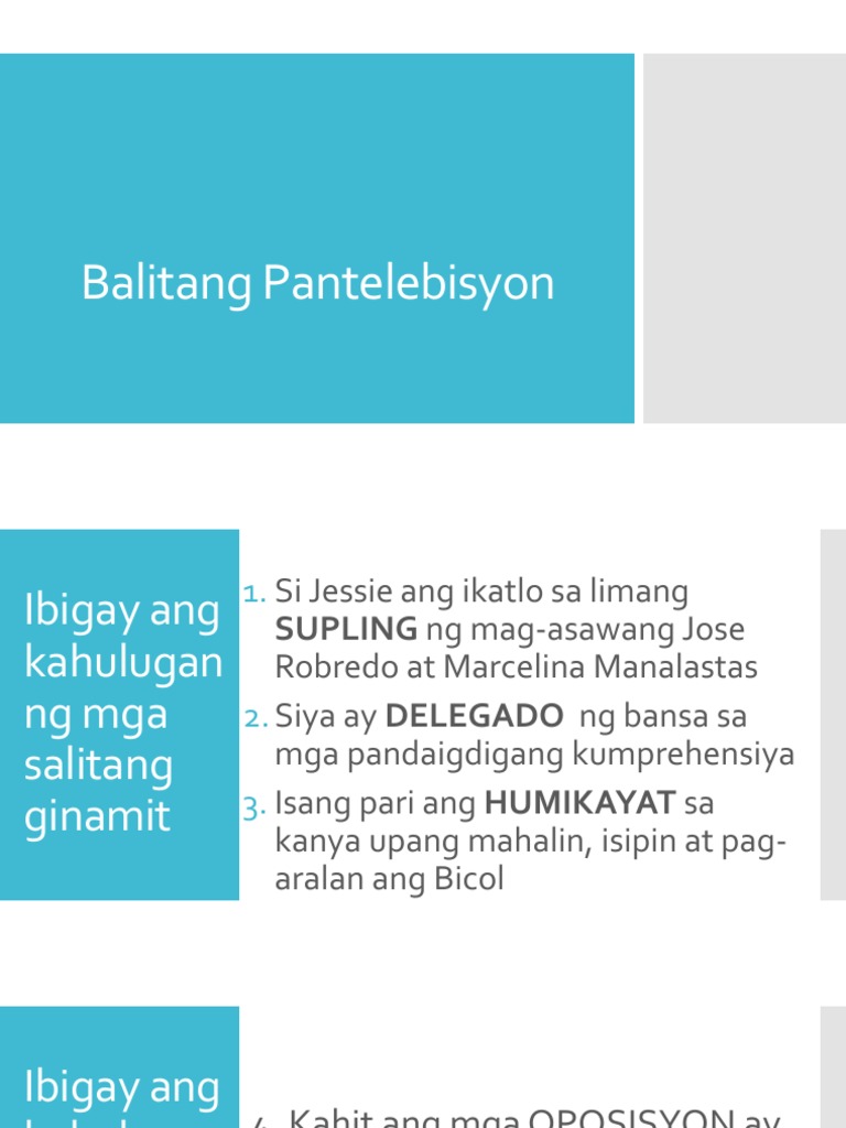 Balitang Pantelebisyon | PDF