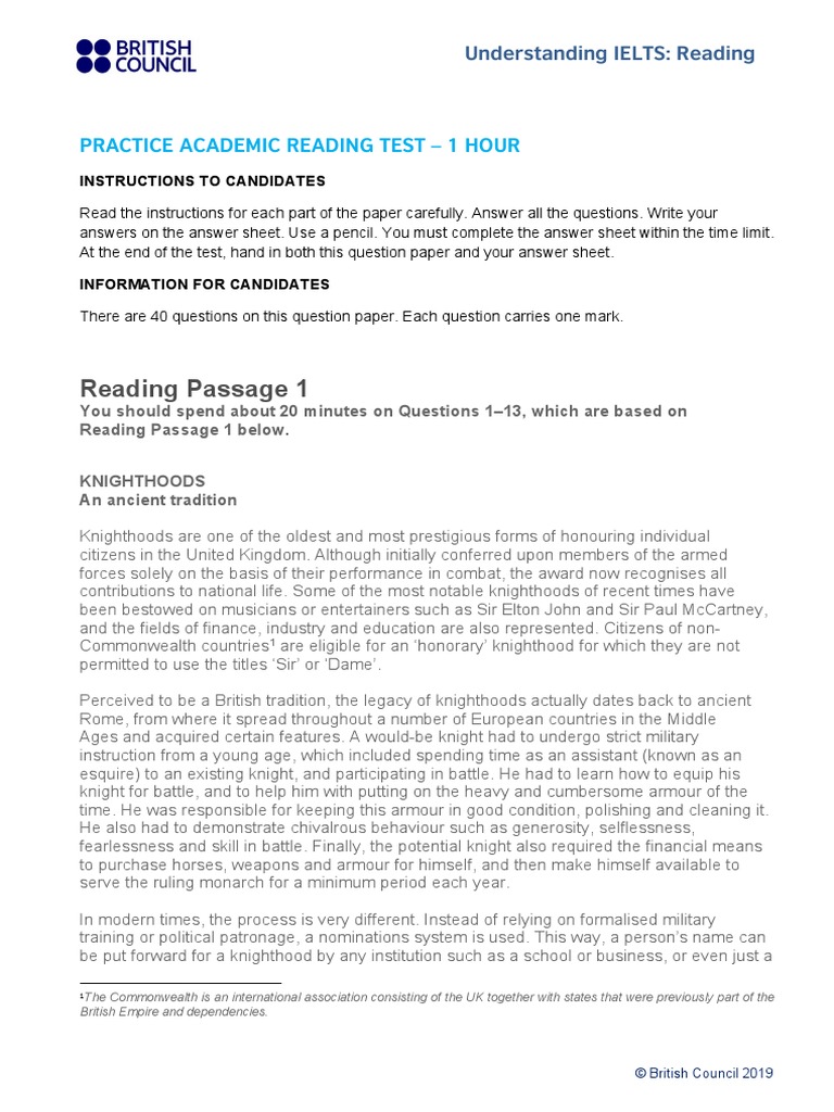 3.14 Practice Reading Test | PDF | Knight | Fight Or Flight Response