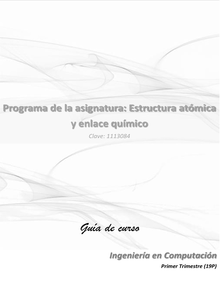 Estructura Atómica Y Enlace Químico Pdf Enlace Químico Importar