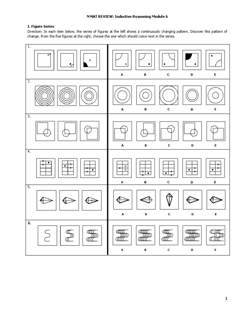 NMAT Inductive Reasoning Module 6 | PDF