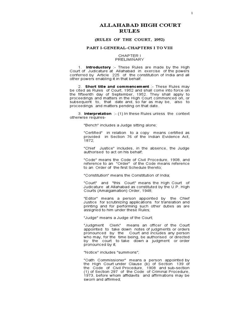 High Court Rules PDF | PDF | Affidavit | Judge
