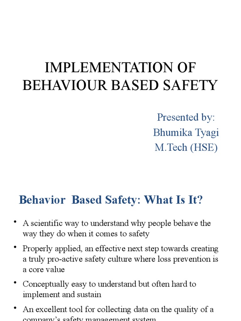 Implementation of Behaviour Based Safety | PDF | Behavior | Motivational