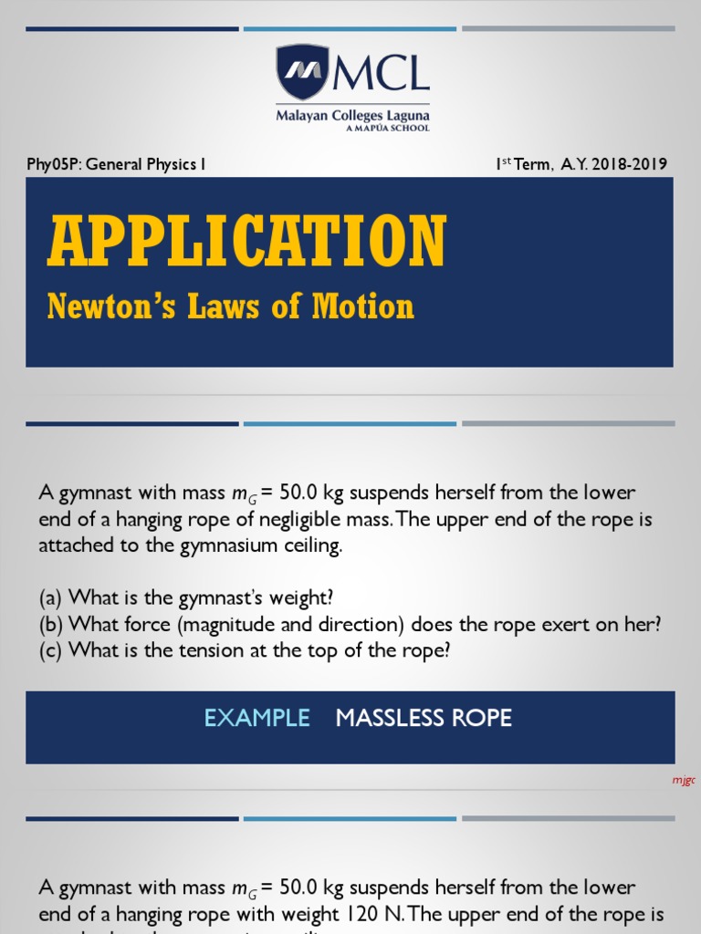 Application of Newton's Laws of Motion | PDF | Tension (Physics) | Friction