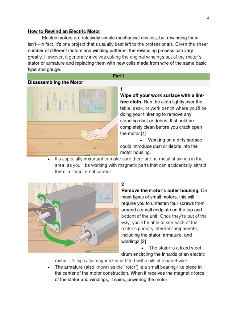 How To Rewind An Electric Motor | PDF | Electric Motor | Force