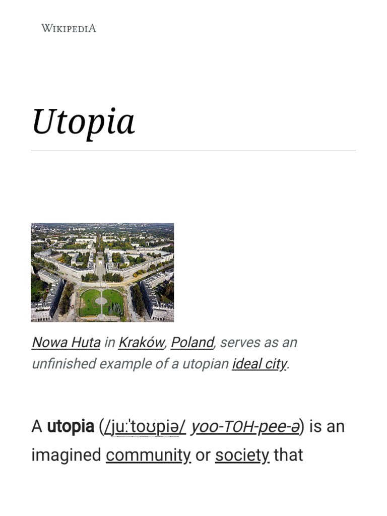 Utopia - Wikipedia PDF | PDF | Utopia