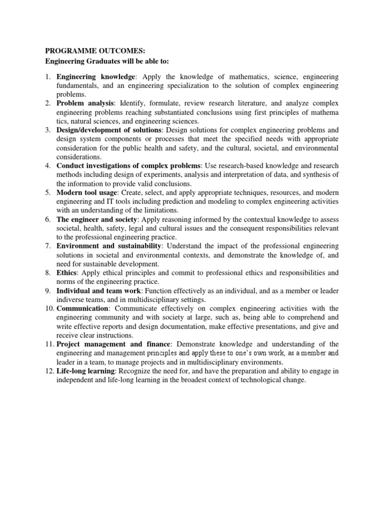 Co Po Mapping IEM | PDF | Engineering | Project Management