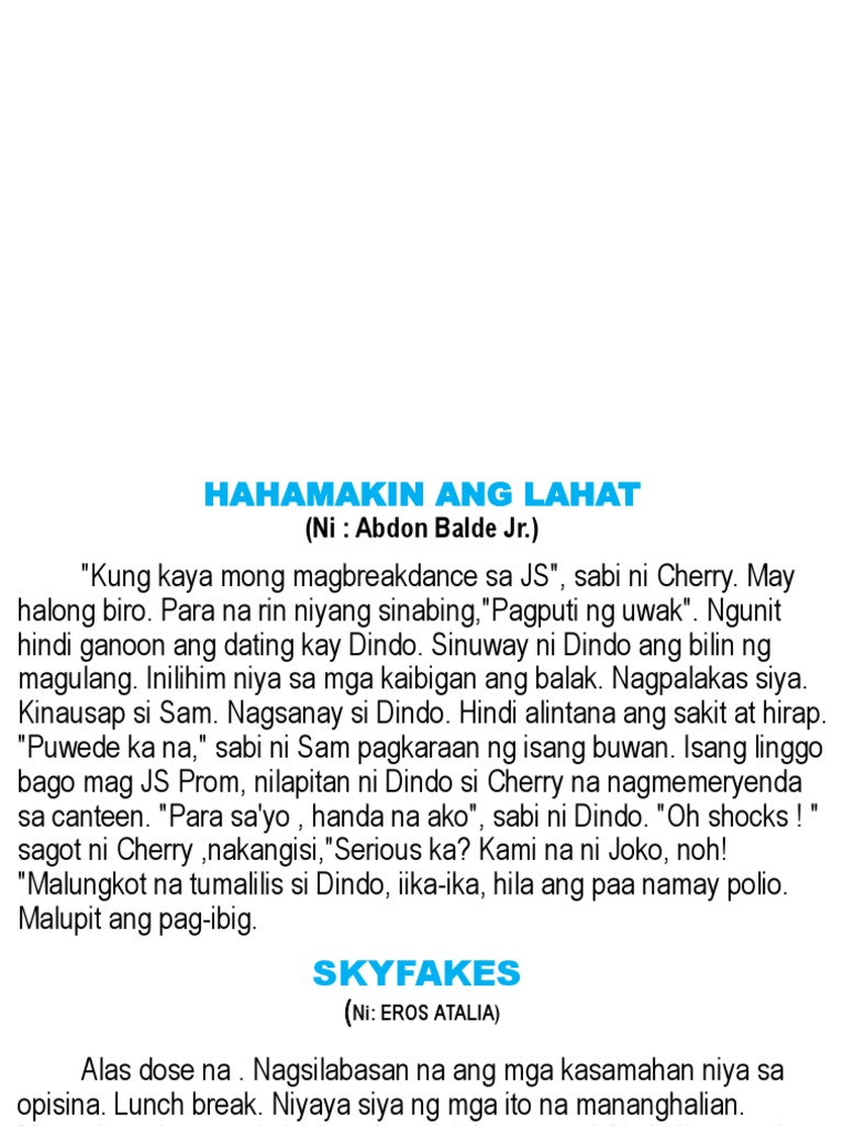 Kontemporaryong Dagli | PDF