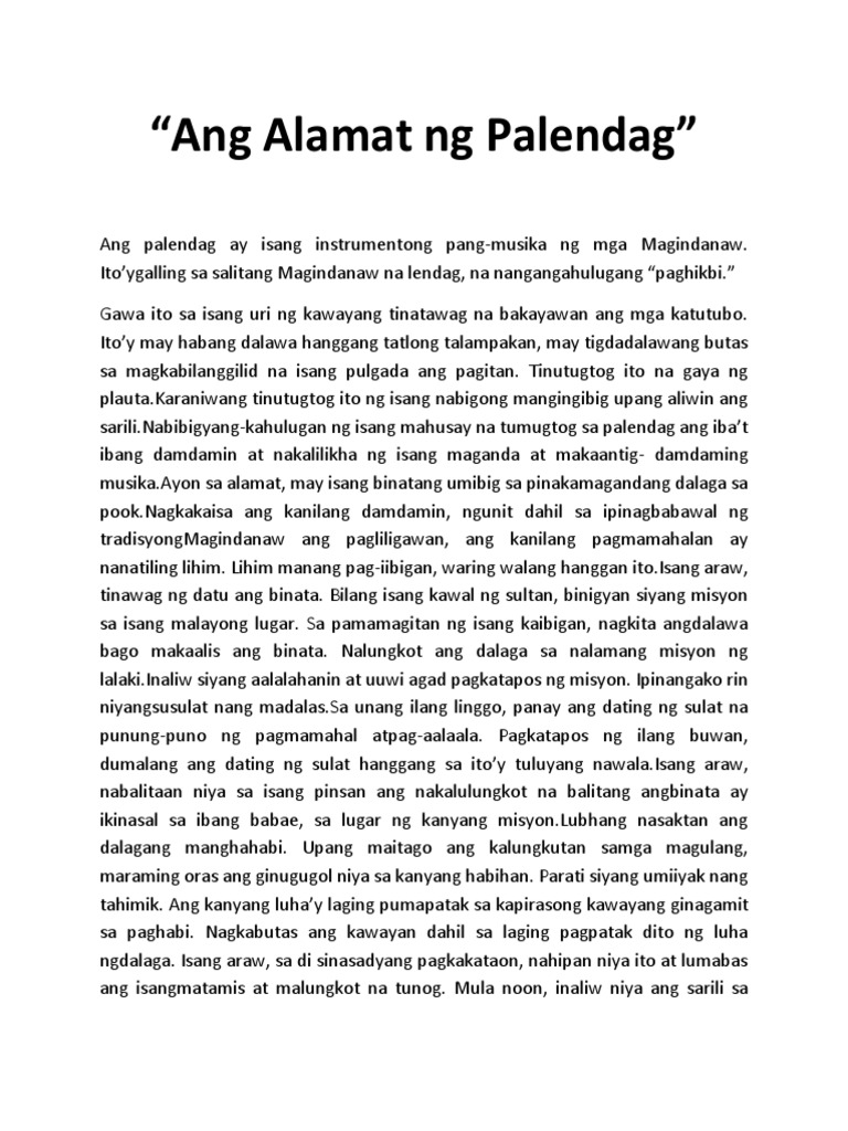 Ang Alamat NG Palendag | PDF