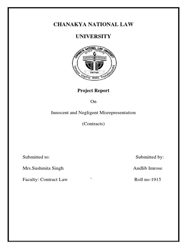 Misrepresentation in Indian Contract Law | PDF | Misrepresentation ... Misrepresentation in Indian Contract Law | PDF | Misrepresentation ...
