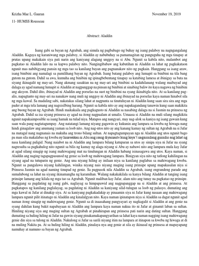 Halimbawa NG Abstrak | PDF