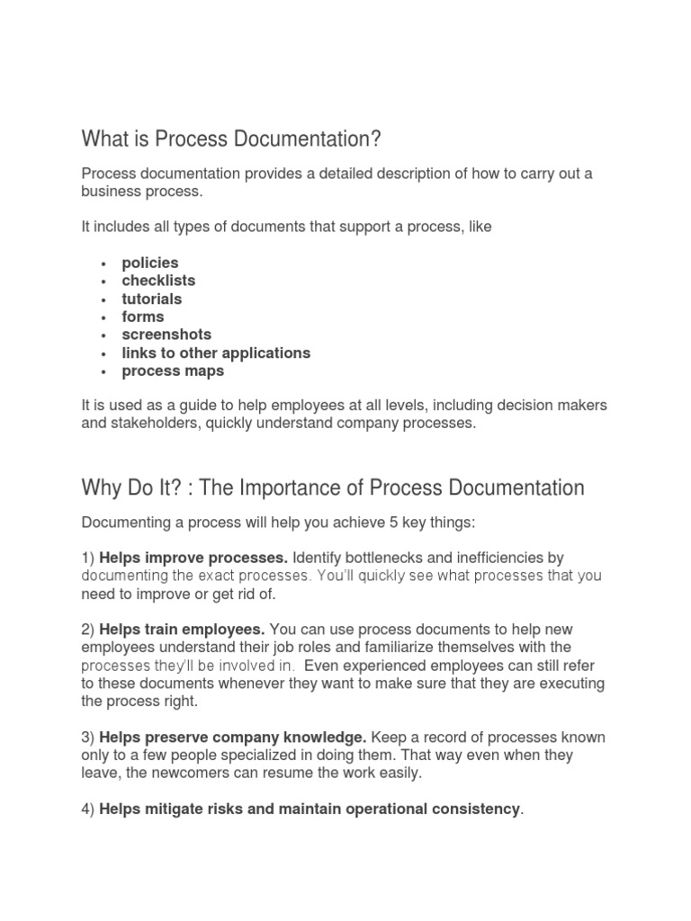 What Is Process Documentation | Pdf | Business Process | Brainstorming