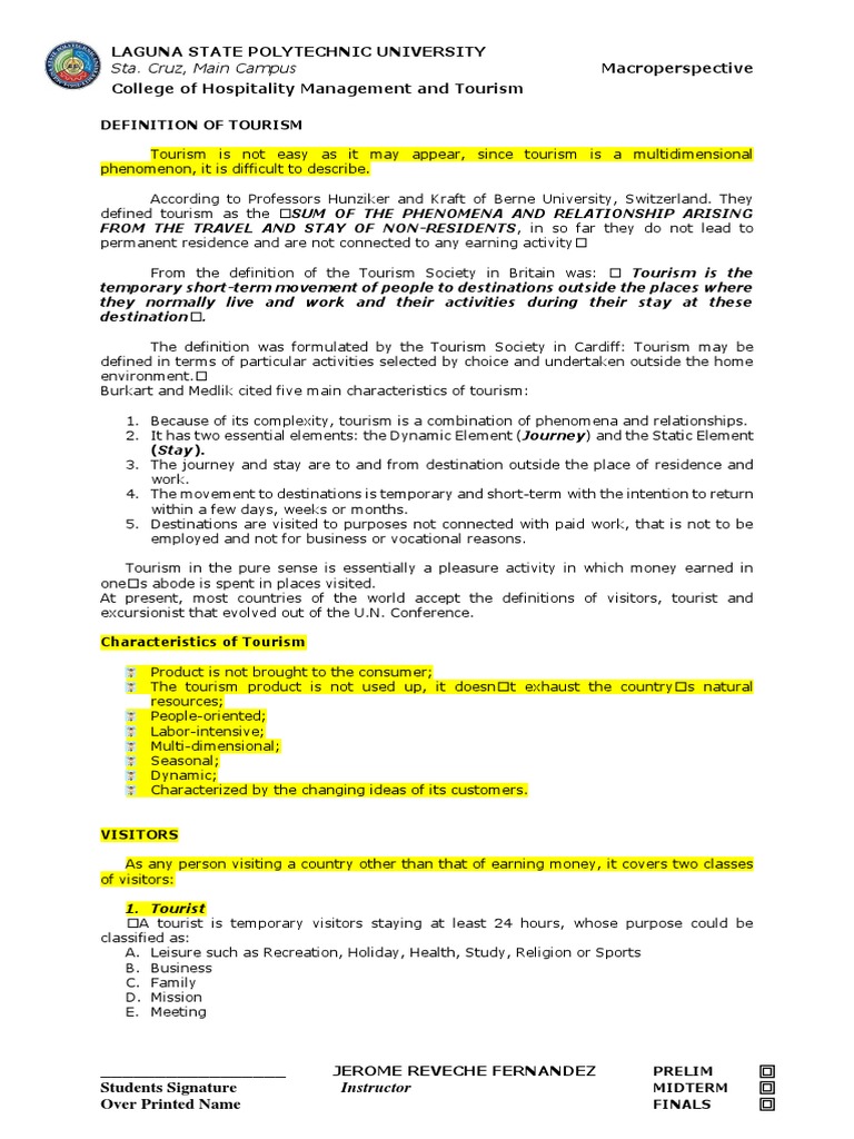 Principles of Tourism | PDF | Tourism | Philippines