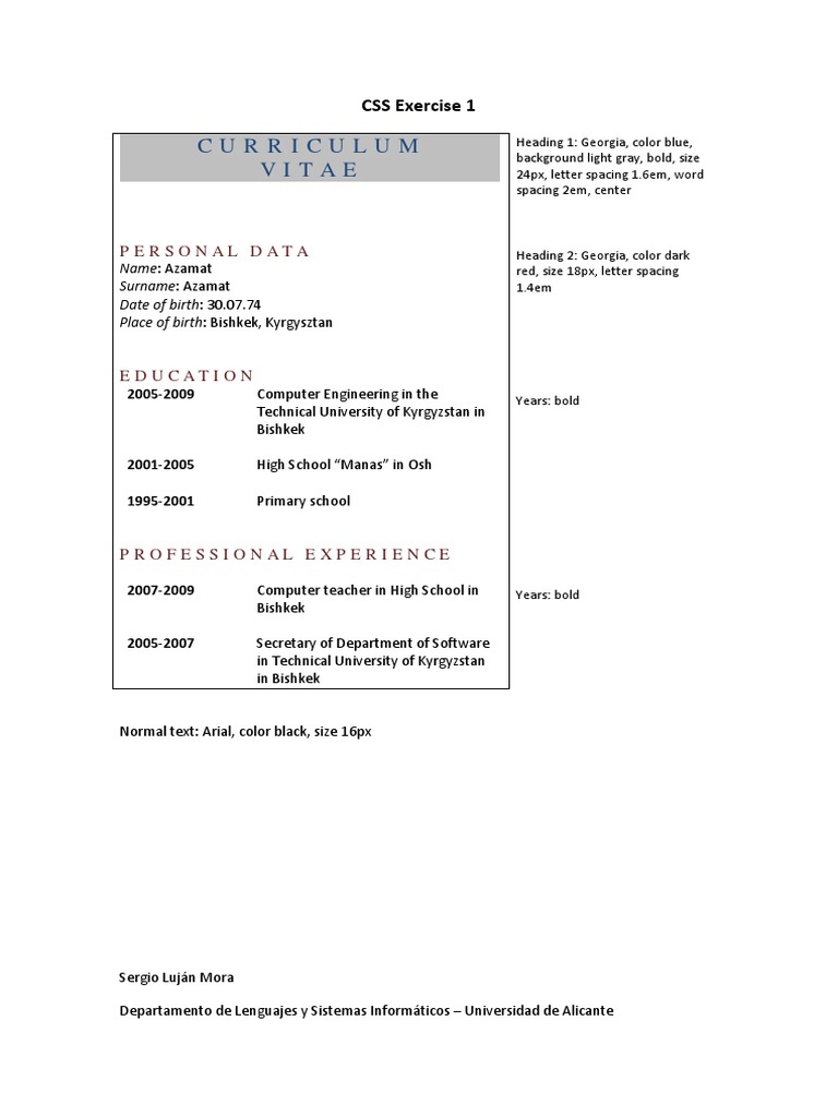 CSS Exercise | PDF | Computing | Computing And Information Technology