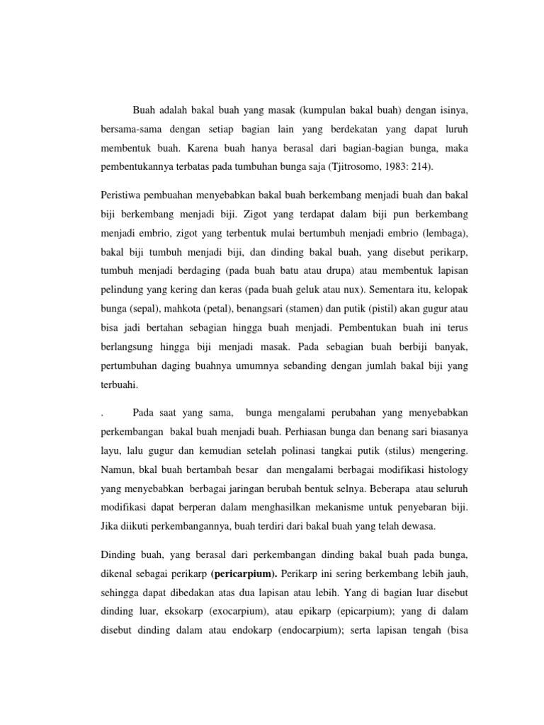 Struktur Anatomi Perikarpium Buah | PDF