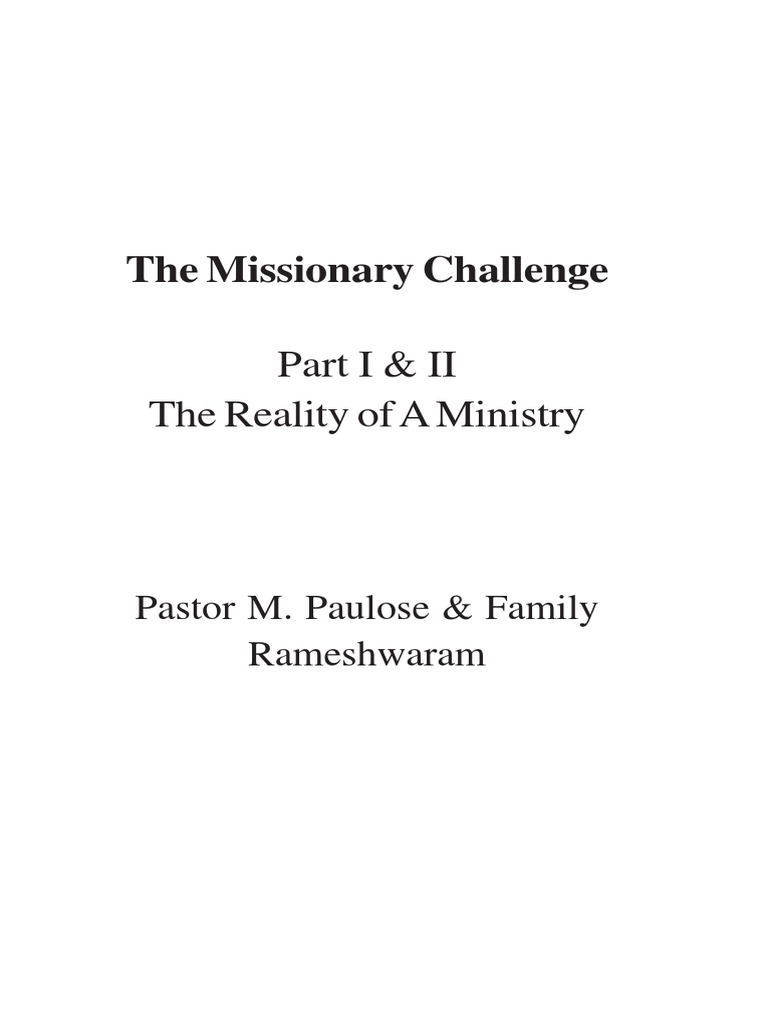 Missionary Challenge PDF | PDF | Baptism | God