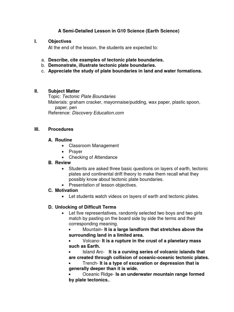Plate Boundaries Lesson Plan | PDF | Plate Tectonics | Magnetic Field