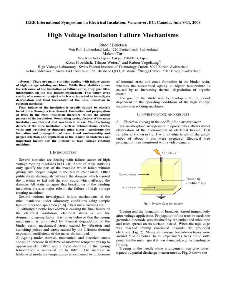 Investigating the Failure Mechanisms of Mica Insulation in High Voltage ...