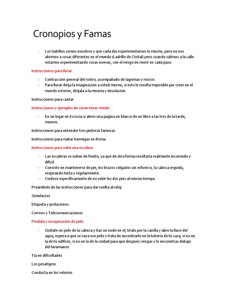 Cronopios y Famas | PDF