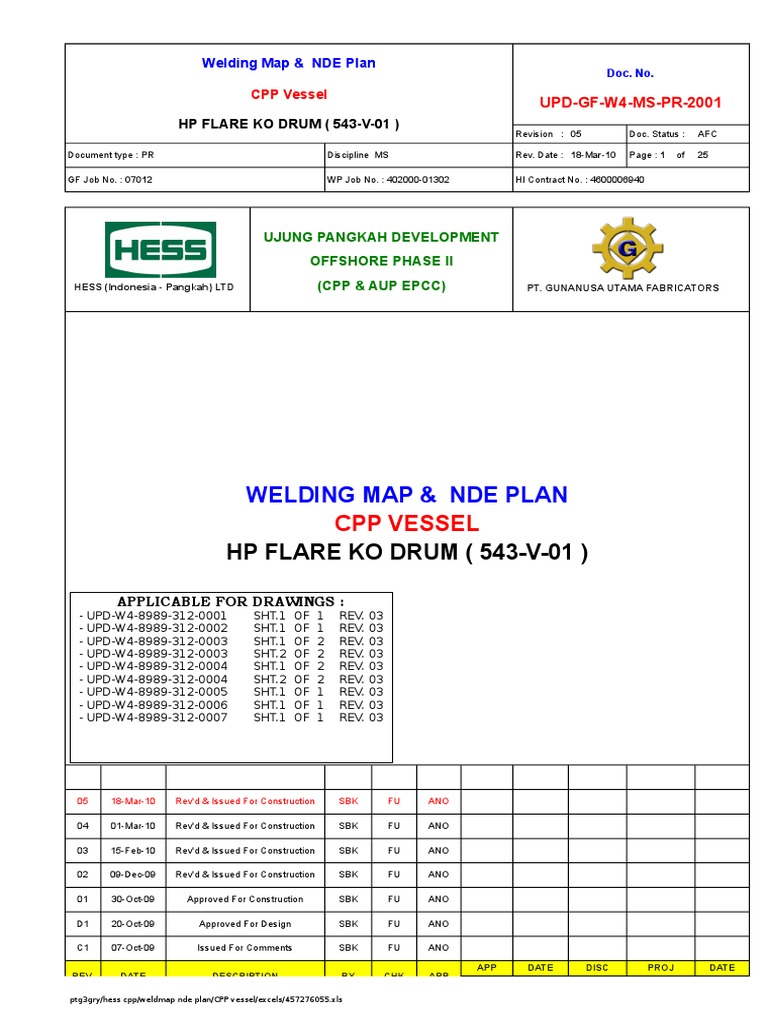 CPP Vessel Weld Map & NDE Plan | PDF | Joining | Mechanical Engineering