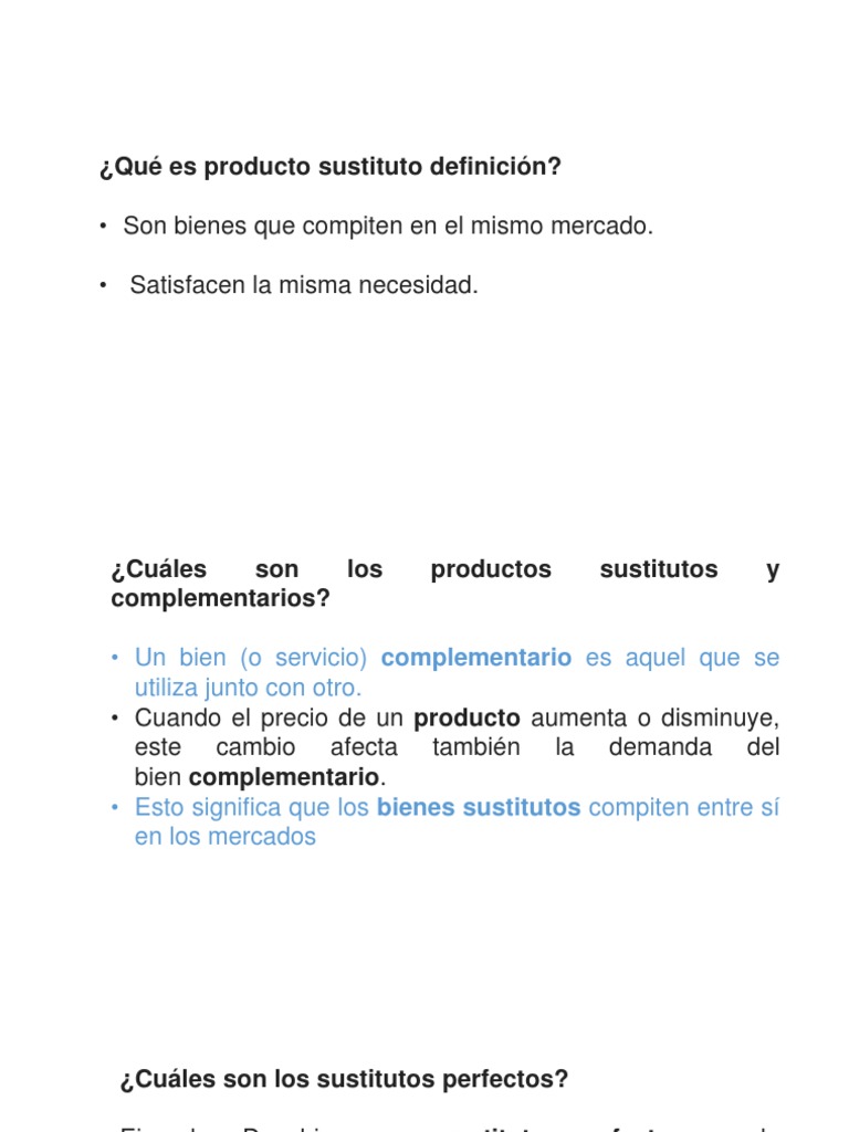 Definición y ejemplos de productos sustitutos y complementarios | PDF