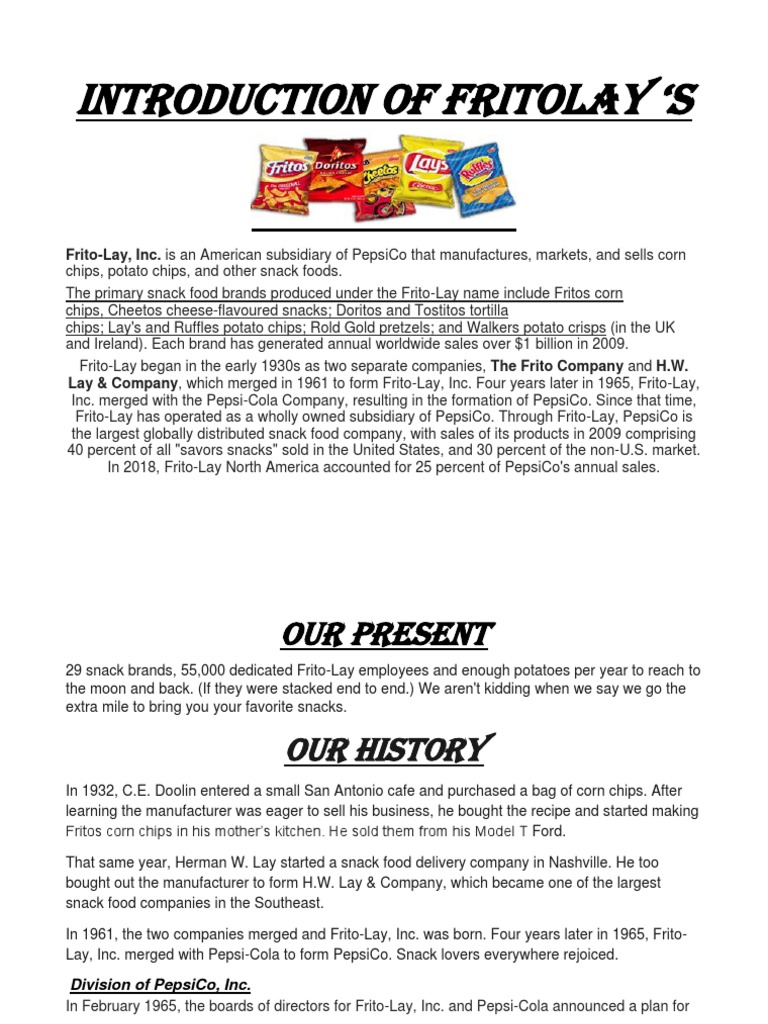 Frito-Lay's History and Marketing Strategies | PDF | Snack Food | Food ...