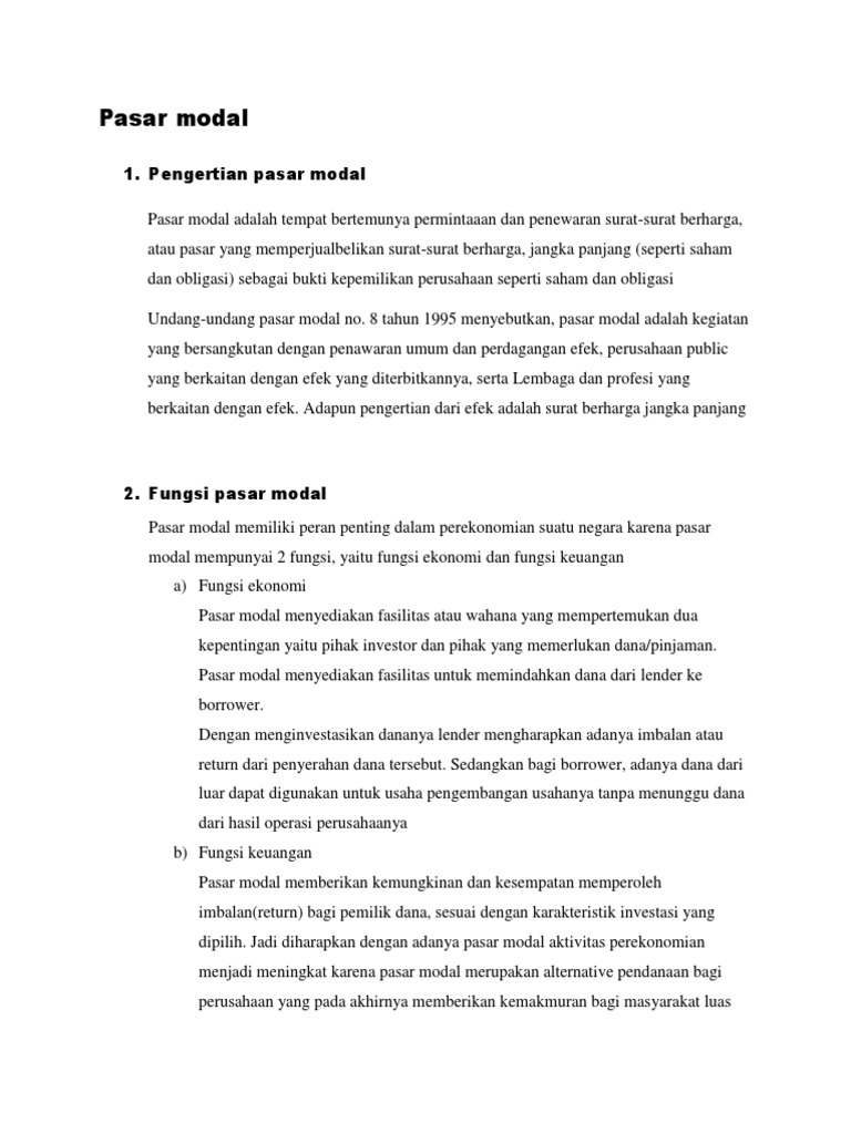 Pasar Modal | PDF
