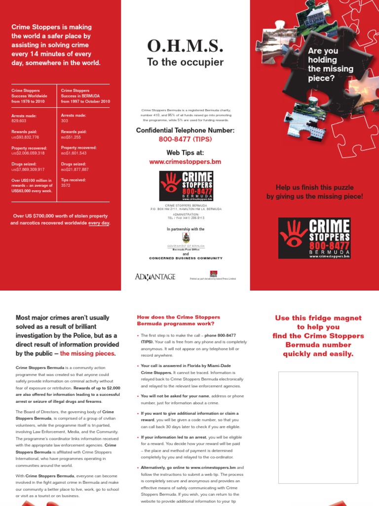 Crime Stoppers-Brochure For Every Household | PDF | Crime & Violence ...