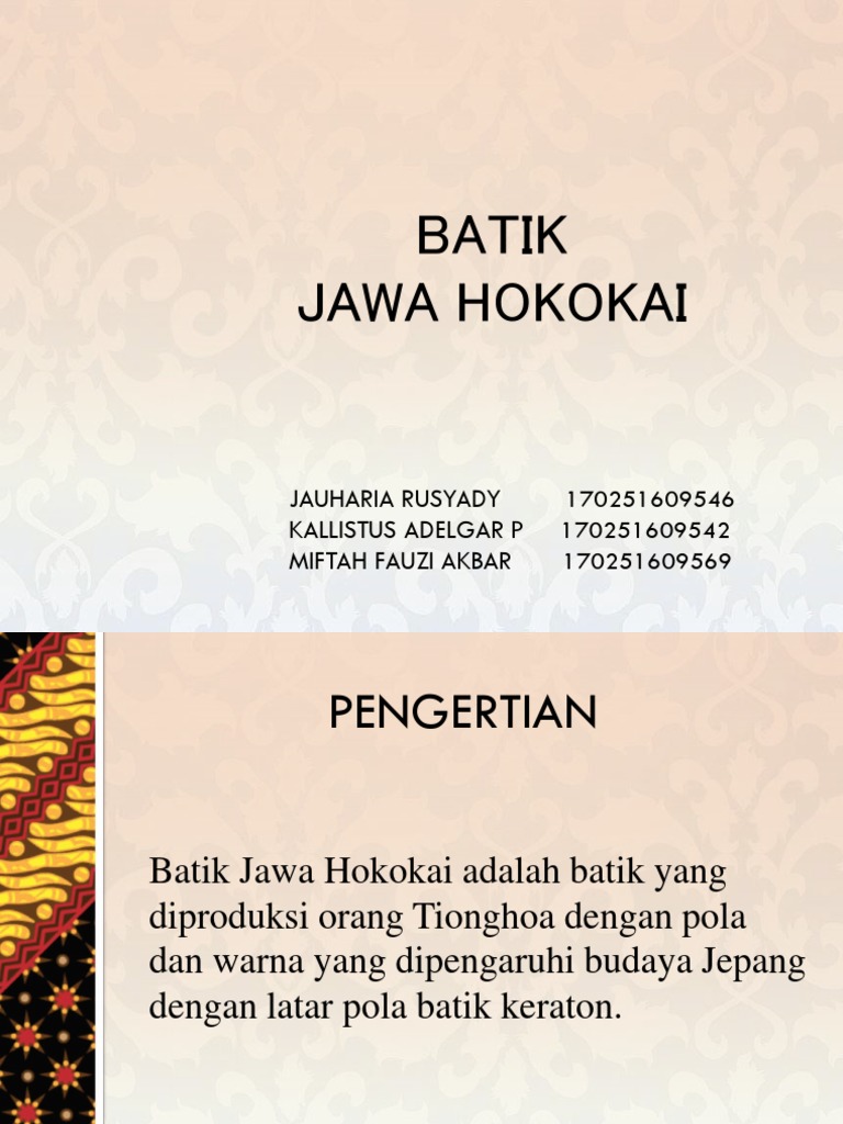 Batik JAWA HOKOKAI | PDF