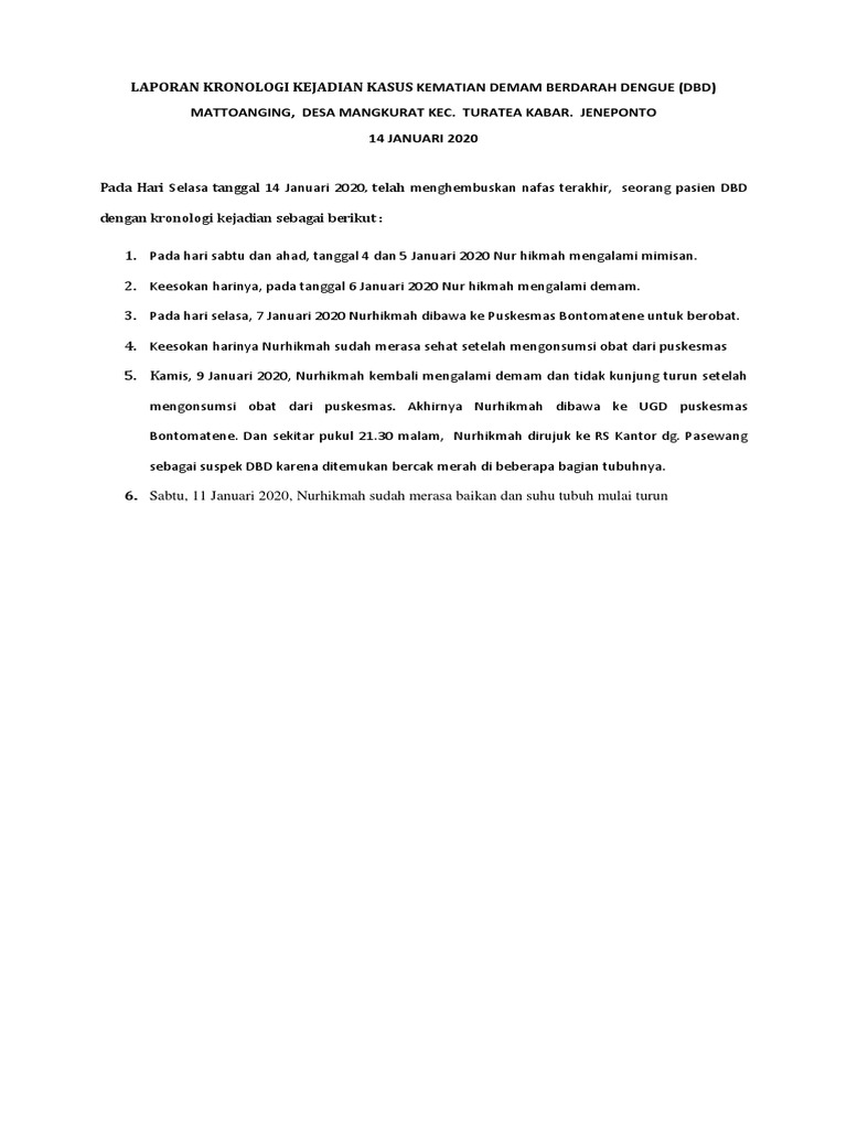 Kronologi KLB DBD | PDF