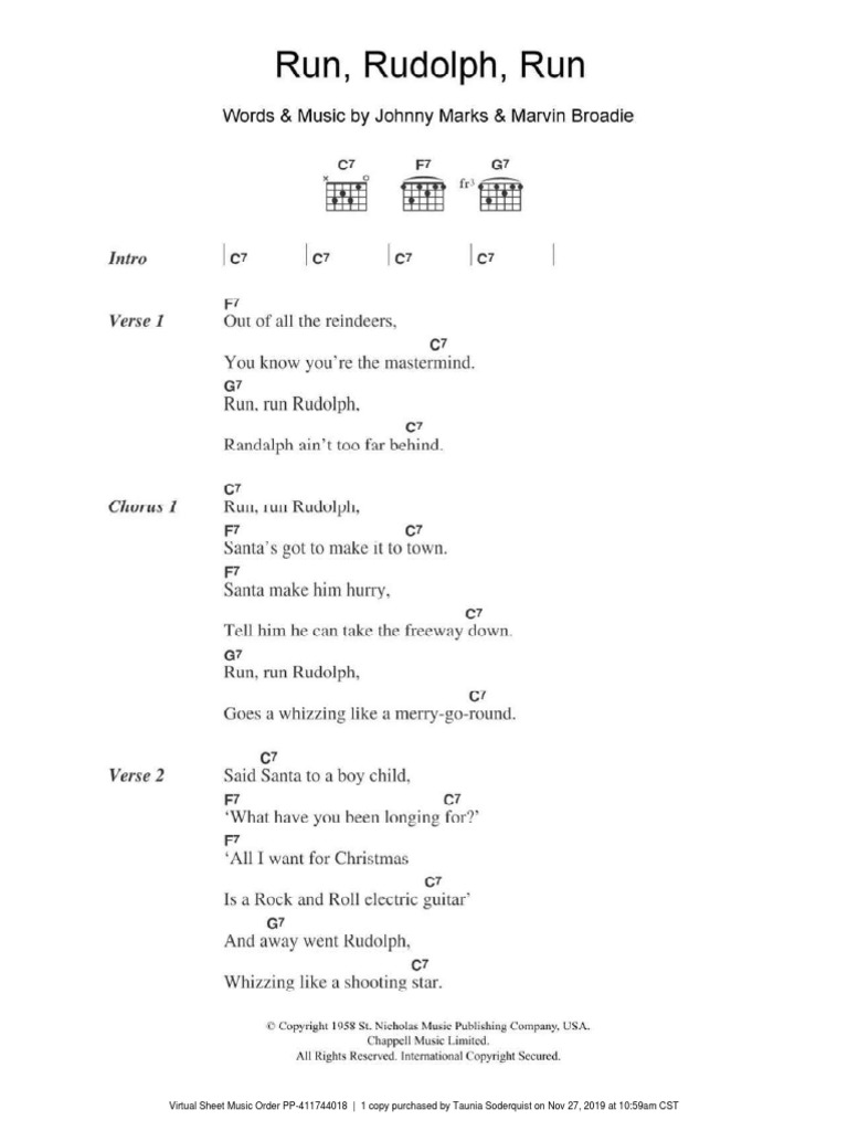 Run Run Rudolph in C Major | PDF