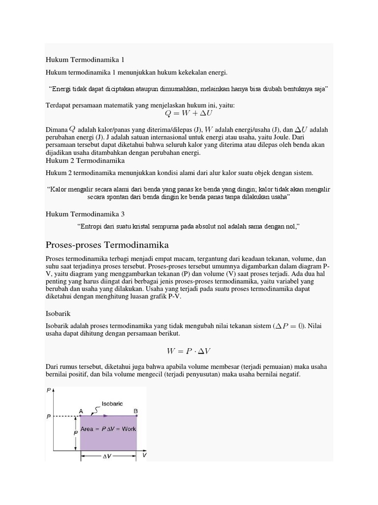 Hukum Termodinamika 1 | PDF | Sains & Matematika