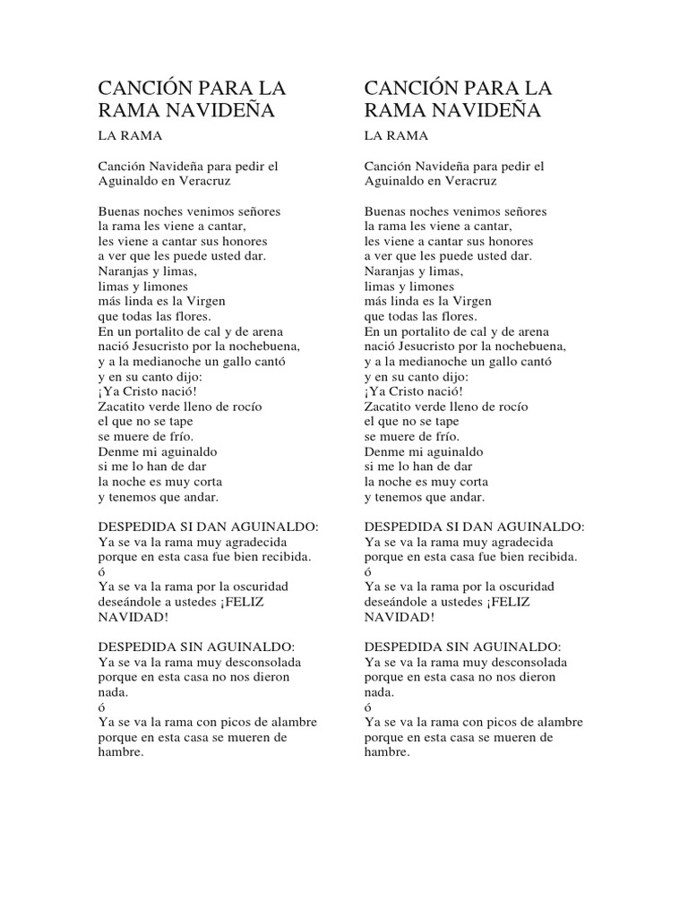 Canción para La Rama Navideña | PDF | Nochebuena | Navidad