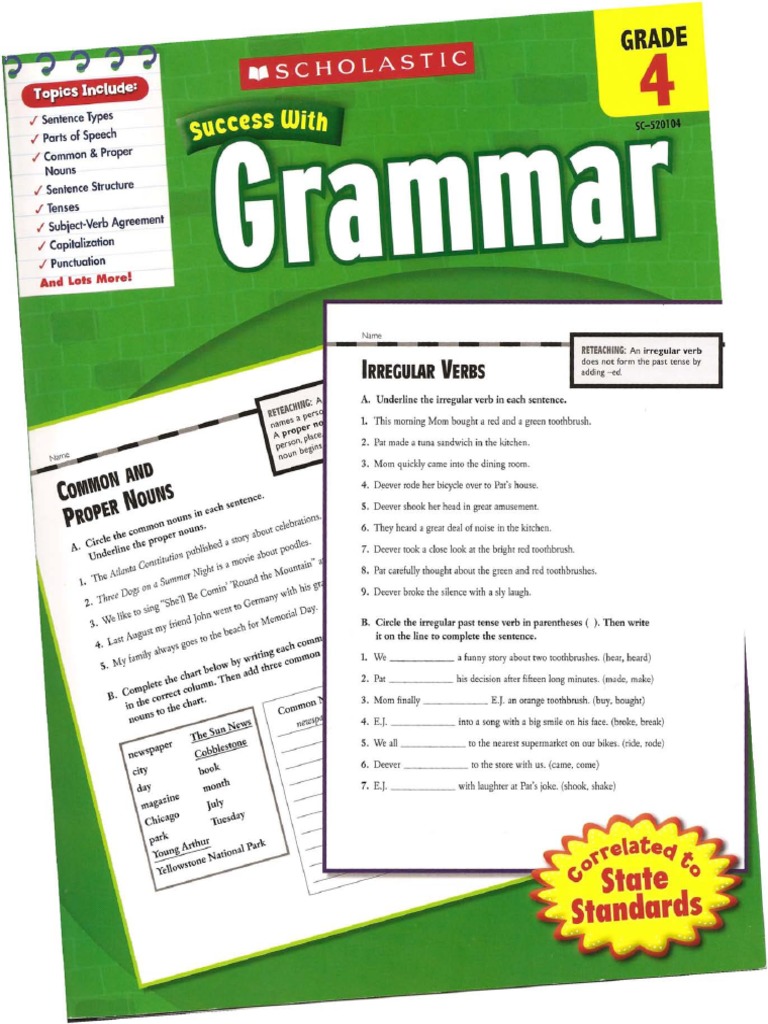 Success With Grammar Grade 4 PDF | PDF | Subject (Grammar) | Onomastics