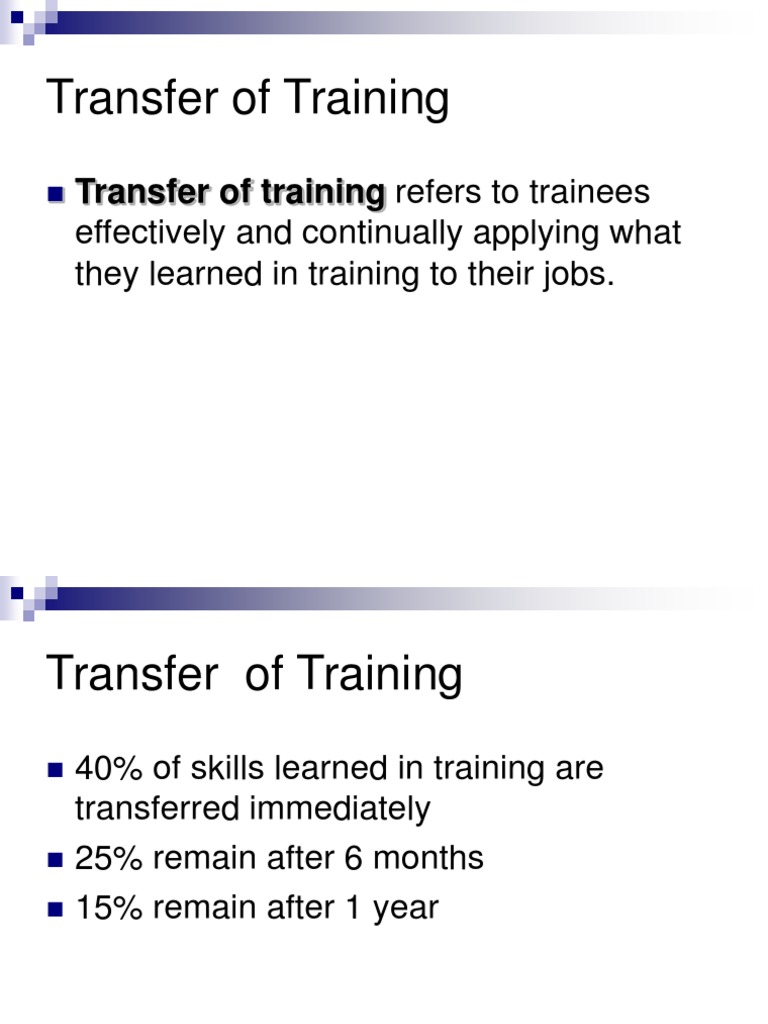 Transfer of Training: Methods and Models | PDF | Learning | Teaching