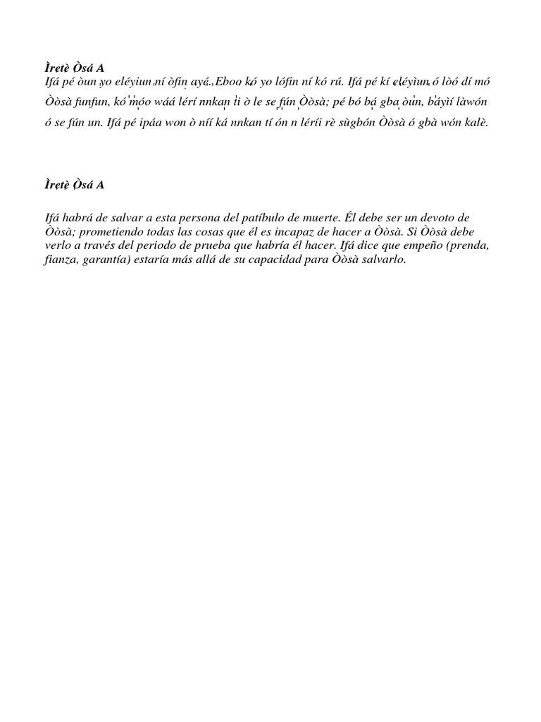 Irete Osa - Verso y Traduccion | PDF