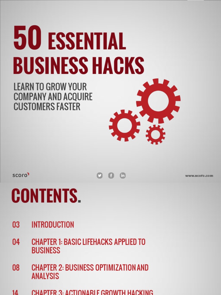 50 Essential Business Hacks | PDF | Advertising | Social Media