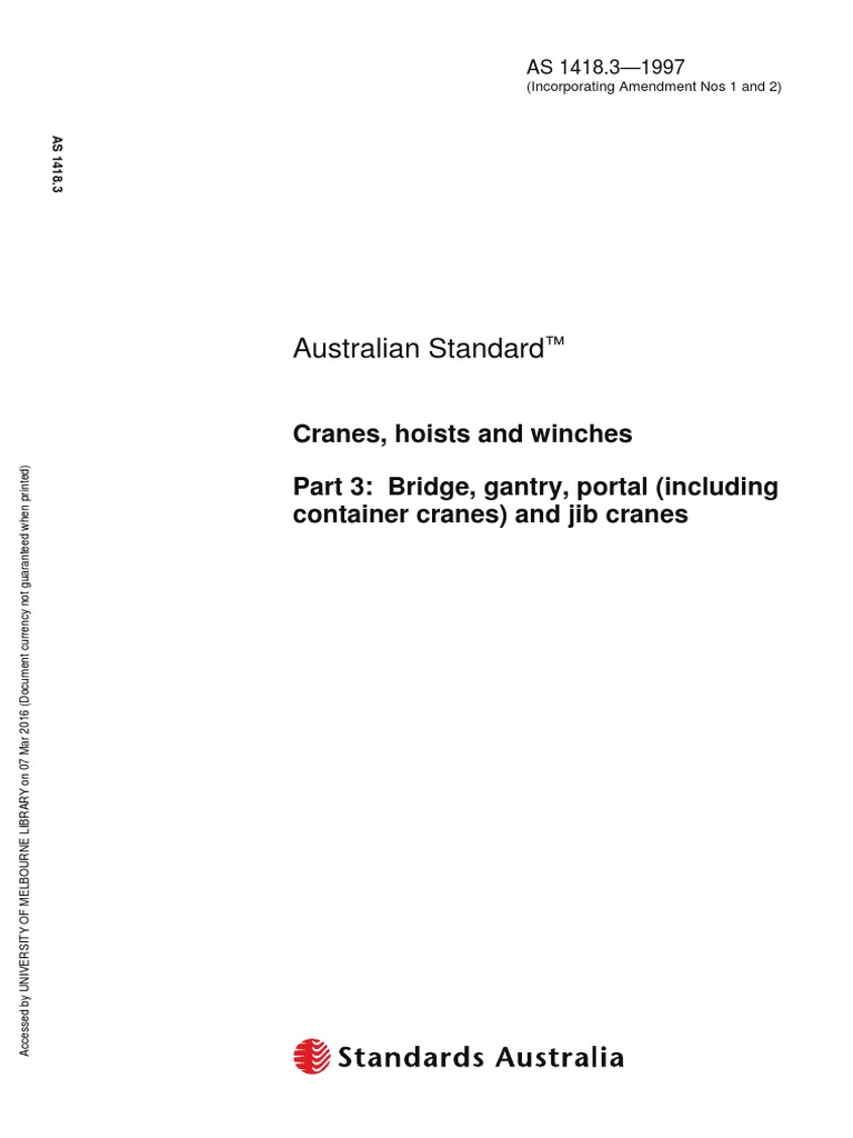 AS 1418.3.unlocked | PDF | Crane (Machine) | Frequency
