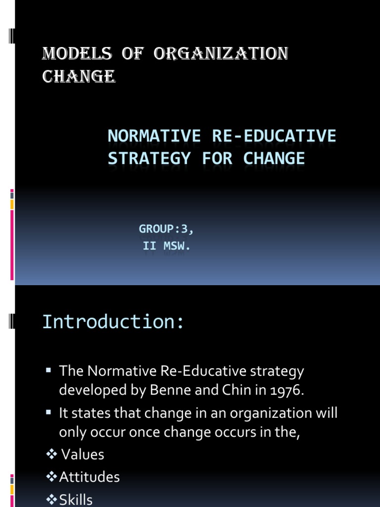 Normative Re-Educative Strategy For Change | PDF