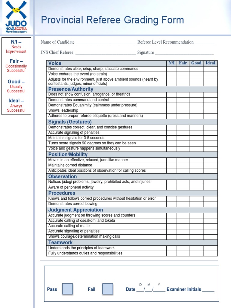 Judo Ns Referee Grading Form | PDF | Referee
