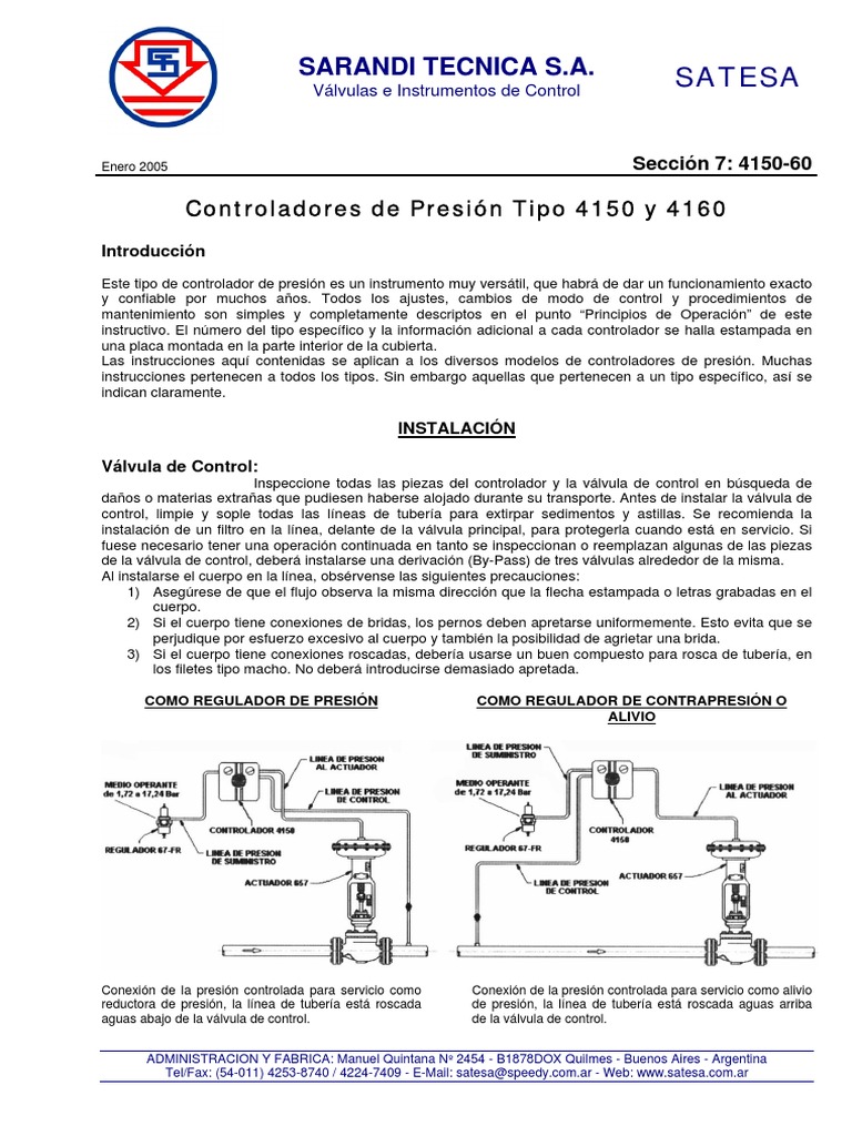 Manual de Controladores Fisher 4150/4160 | PDF | Presión | Medida de ...