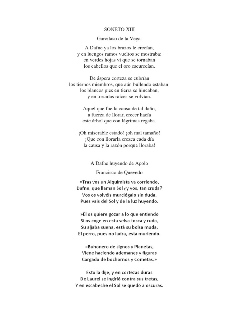 Soneto XIII: Dafne y Apolo | PDF