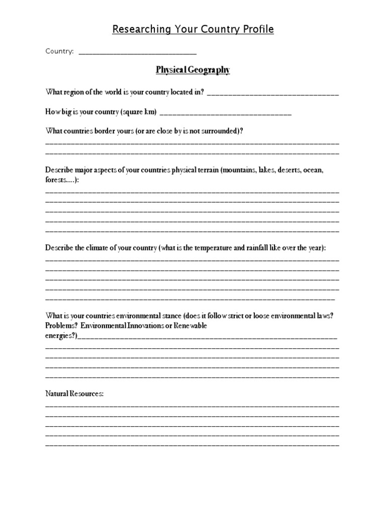 Mun Country Profile Research | PDF | Economies | Nature