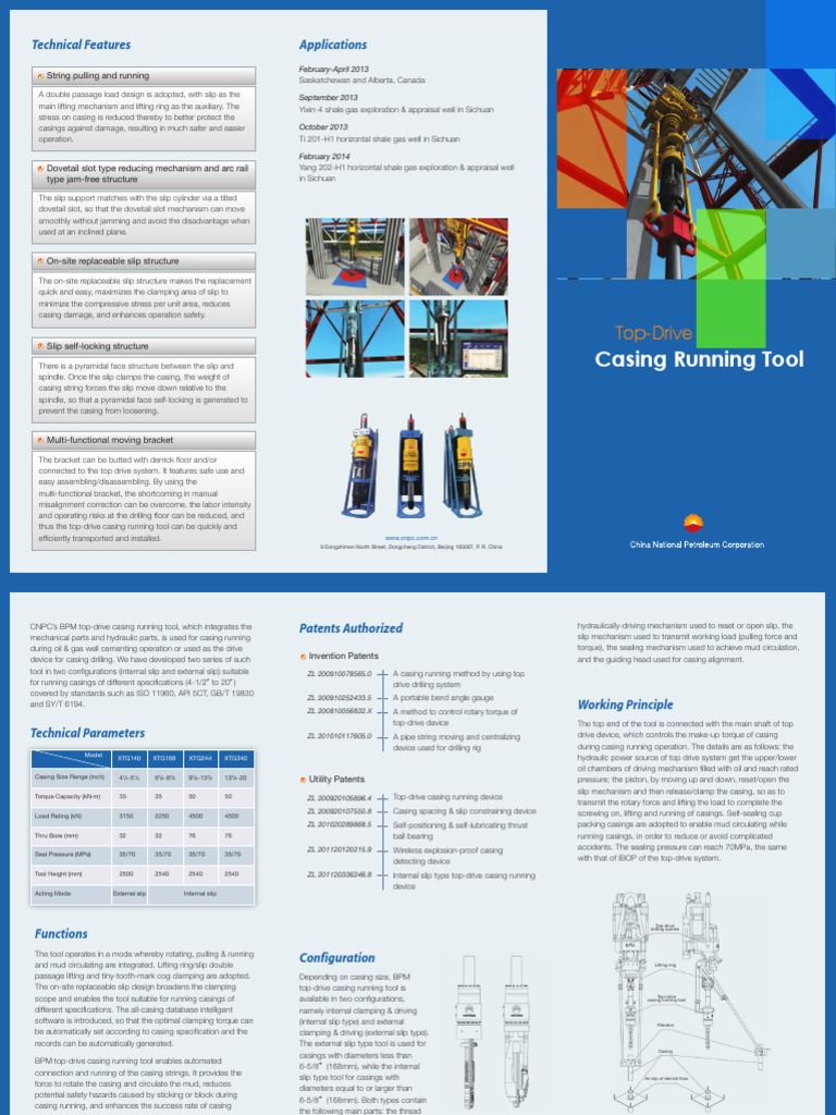30-Top-Drive Casing Running Tool en | PDF | Casing (Borehole) | Oil Well