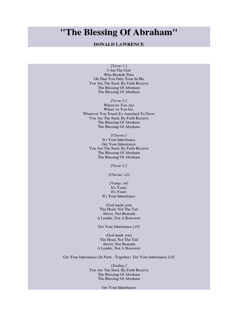 The Blessing of Abraham | PDF