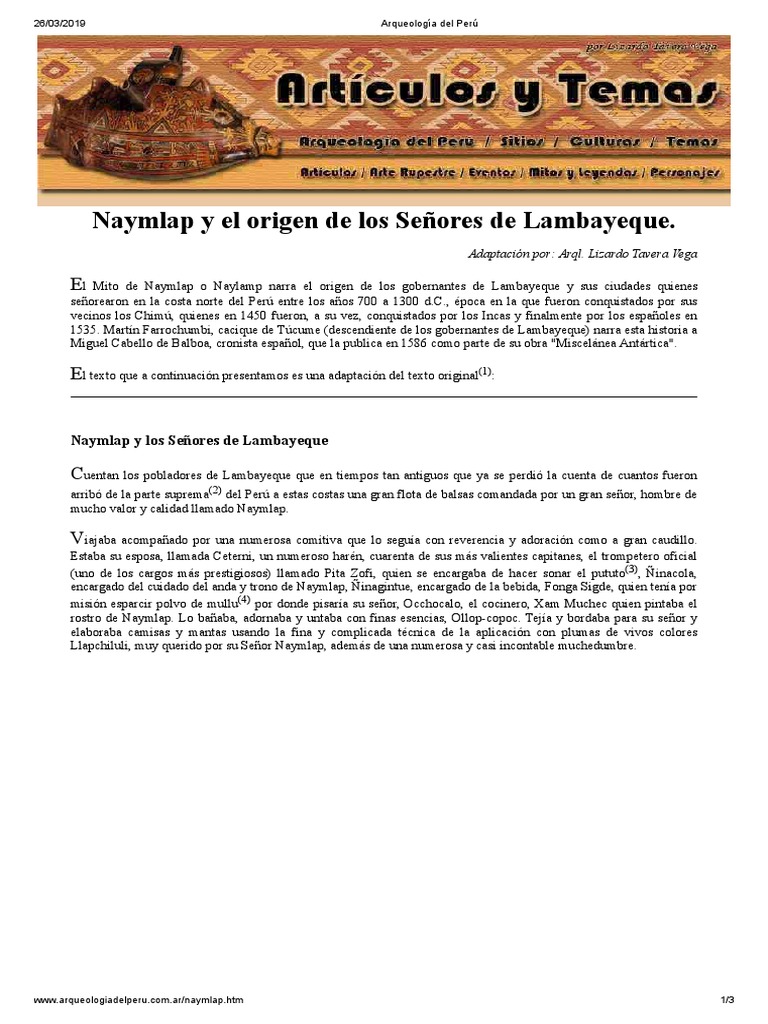 Naymlap | PDF | Imperio Inca | Perú