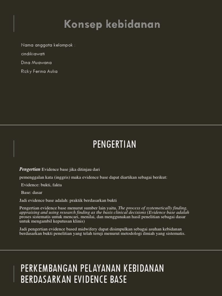 Konsep Evidence Based Midwifery | PDF | Pengembangan Diri | Sains & Matematika
