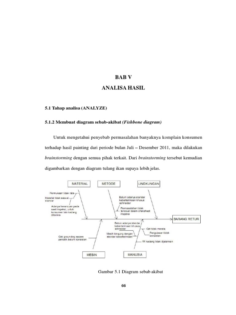 BAB V ANALISA HASIL Membuat Diagram Sebab-Akibat (Fishbone Diagram) | PDF